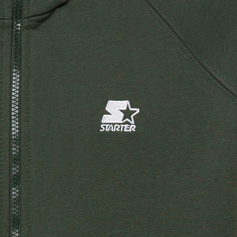 Felpa hoodie da uomo basic ricamata VERDE MILITARE – Starter Italia